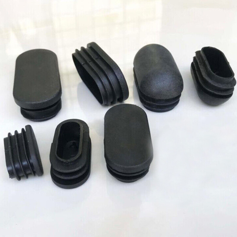 Oval Plastic Black Blanking End Caps Tube Pipe Inserts Plug Bung Steel ...