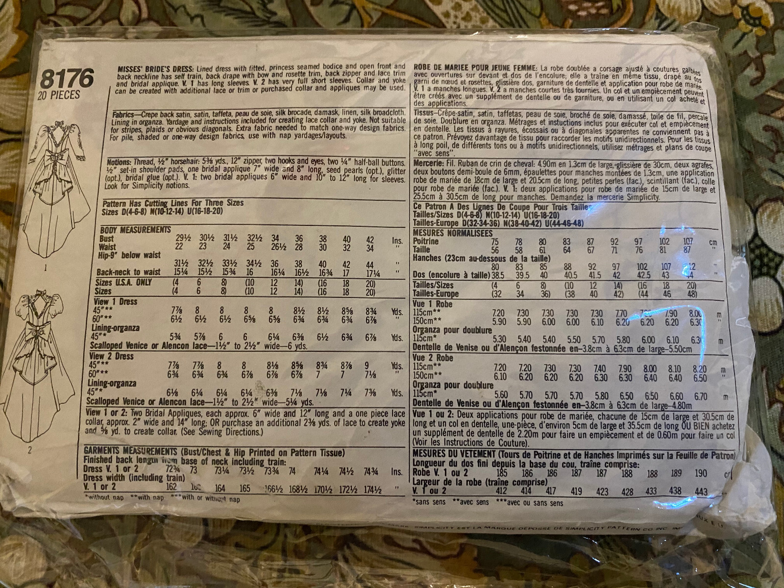 Simplicity 8176 VINTAGE Jessica McClintock Victorian-Styled Gown ...