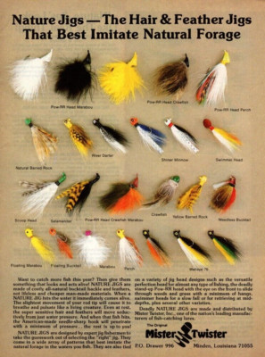 1981 MISTER TWISTER FLIES PRINT AD, NATURE JIGS, FISHING TACKLE PRINT ...