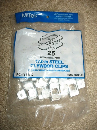 Mitek 1/2" Steel Plywood Clips PC12-BMC open bag 23 pieces USP ...