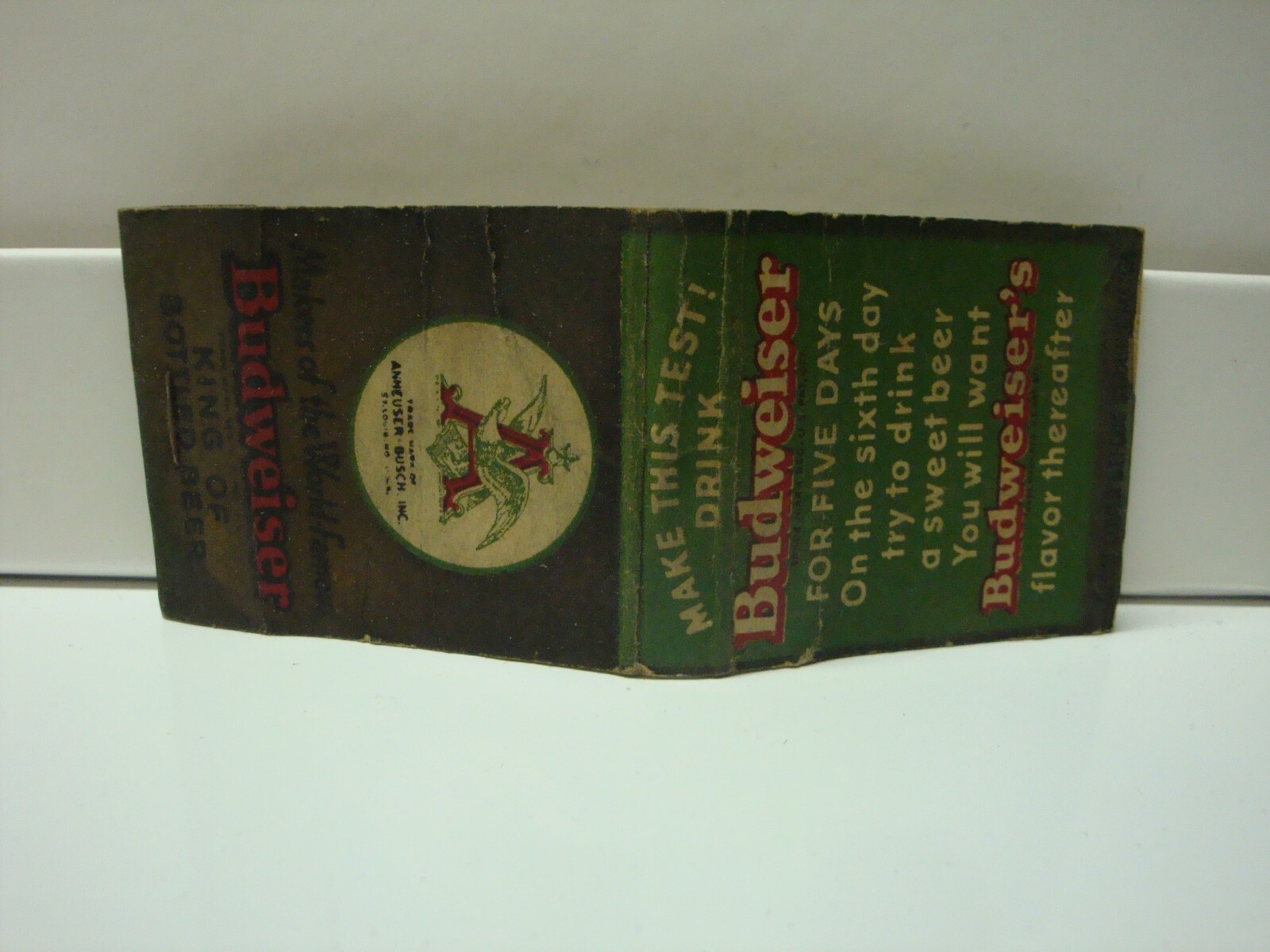 Budweiser King Of Bottled Beer Matchbook. | eBay