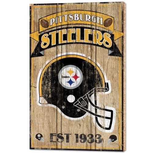PITTSBURGH STEELERS ~ Official NFL 15x24 X-Large Wood Sign ~ EST 1933 ...