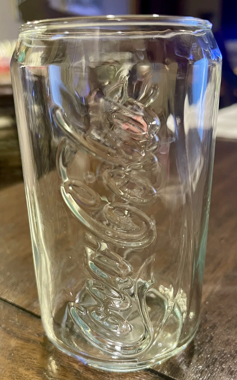 Coca Cola Glass Shaped Like Coke Can with Logo Clear Glass 4 3/4" Tall ...