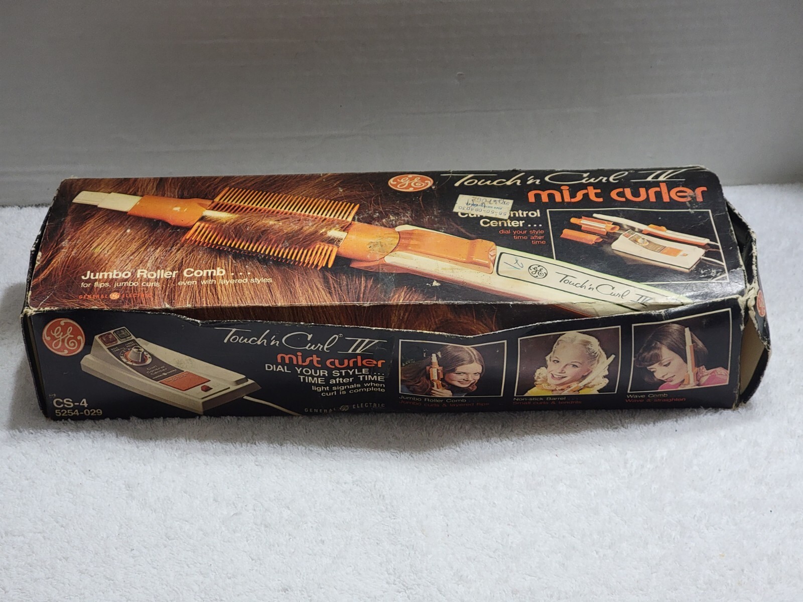 VINTAGE GE TOUCH 'N CURL IV MIST STEAM CURLING IRON BRUSH W/ATTACHMENTS ...