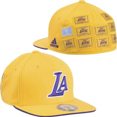 NBA Los Angeles Lakers 16X Champs Adidas Adult Structured Flex Fit Cap ...