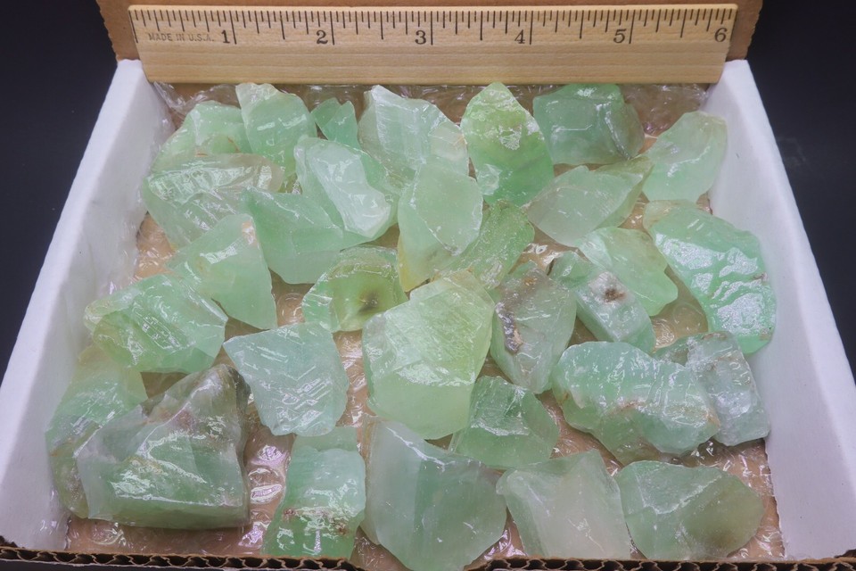 Green Calcite Box 1 Lb Bright Green Natural Crystal Chunks Mineral ...