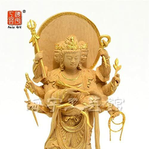 kaiu art Marishiten Standing Statue Wood carving Buddha Marīci H135mm ...
