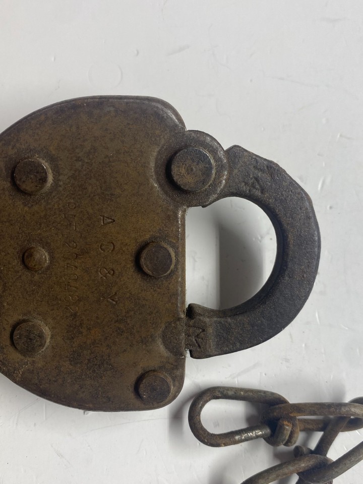 VINTAGE ADLAKE AC&Y AKRON, CANTON & YOUNGSTOWN RAILROAD TRAIN LOCK (NO ...