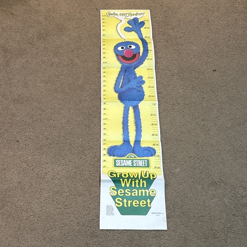 Vintage Grow Up With Sesame Street 1983 Height Growth 60" Chart Poster ...