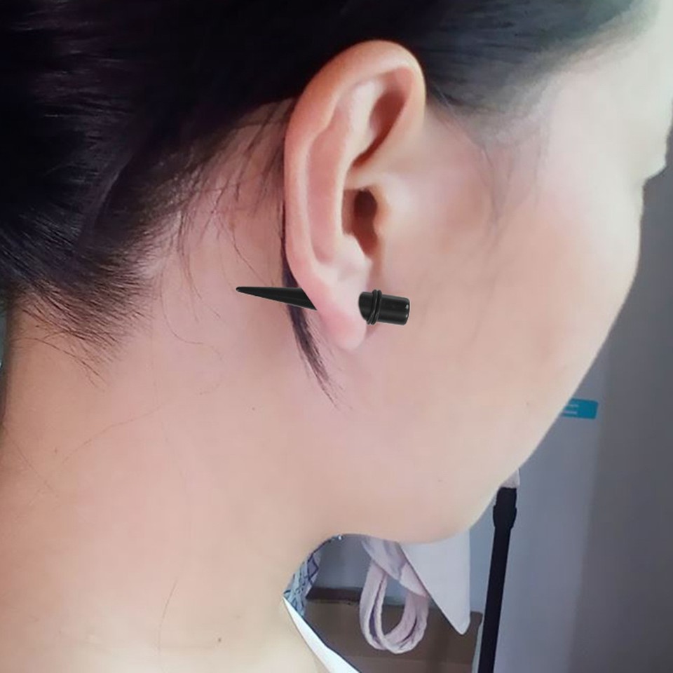 18 Pieces Ear Tapers Full Kit Acrylic Earring Stretcher Tunnel (Black ...