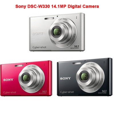 Sony Cyber-Shot DSC-W330 14.1MP 4x Optical Zoom Digital Camera Red/Blue ...
