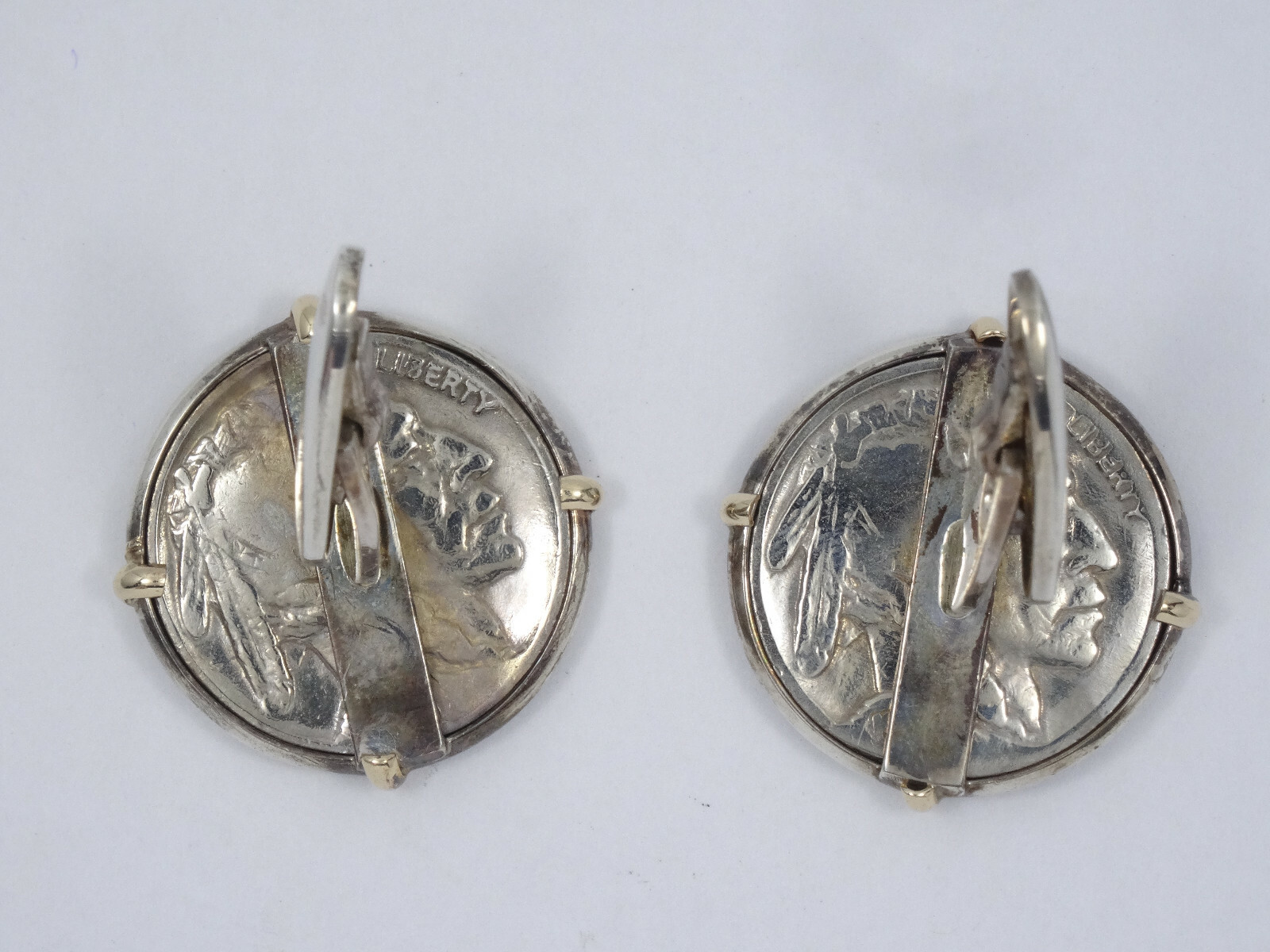 PBD Peter Brams Designs 14K GOLD AND STERLING BUFFALO HEAD NICKEL COIN ...