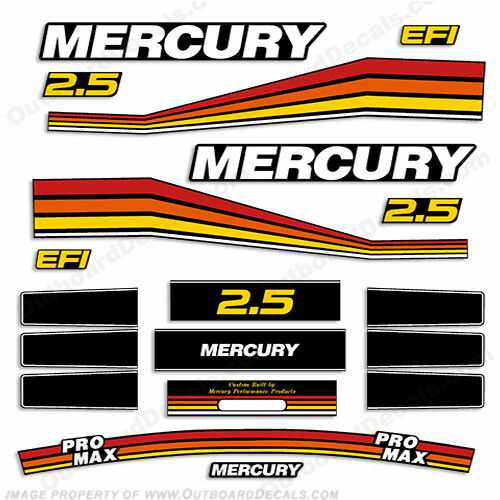 Fits Mercury Racing 260hp 2.5L ProMax Outboard Decal Kit with Air Damn ...