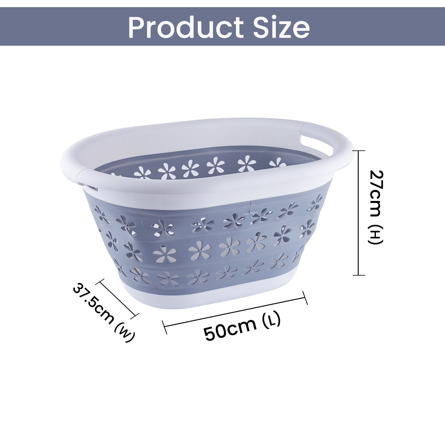 Folding Bucket Laundry Basket Space Saving Washing Cloth Bin ...