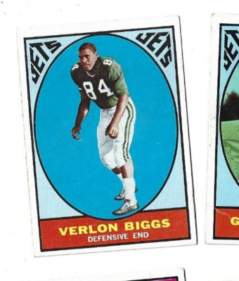 1967 Topps Football #91 Verlon Biggs Jets NM | eBay