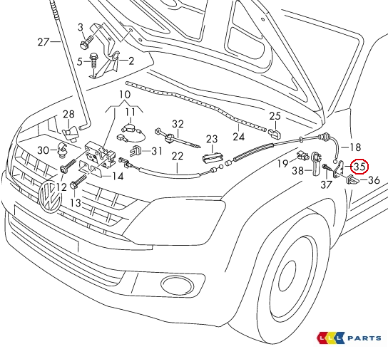 Volkswagen 7L0823633F Genuine OEM Factory Original Release Handle ...