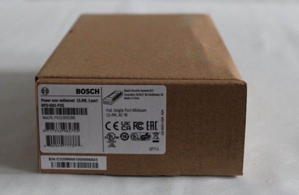 Bosch Poe Single Port Midspan 15.4w AC in Npd-5001-poe for sale online ...
