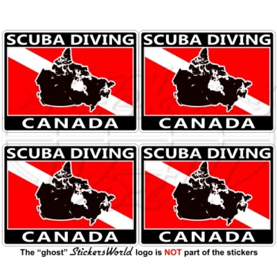 CANADA SCUBA DIVING Drapeau-Canadien Forme de Carte, 50mm Vinyle ...