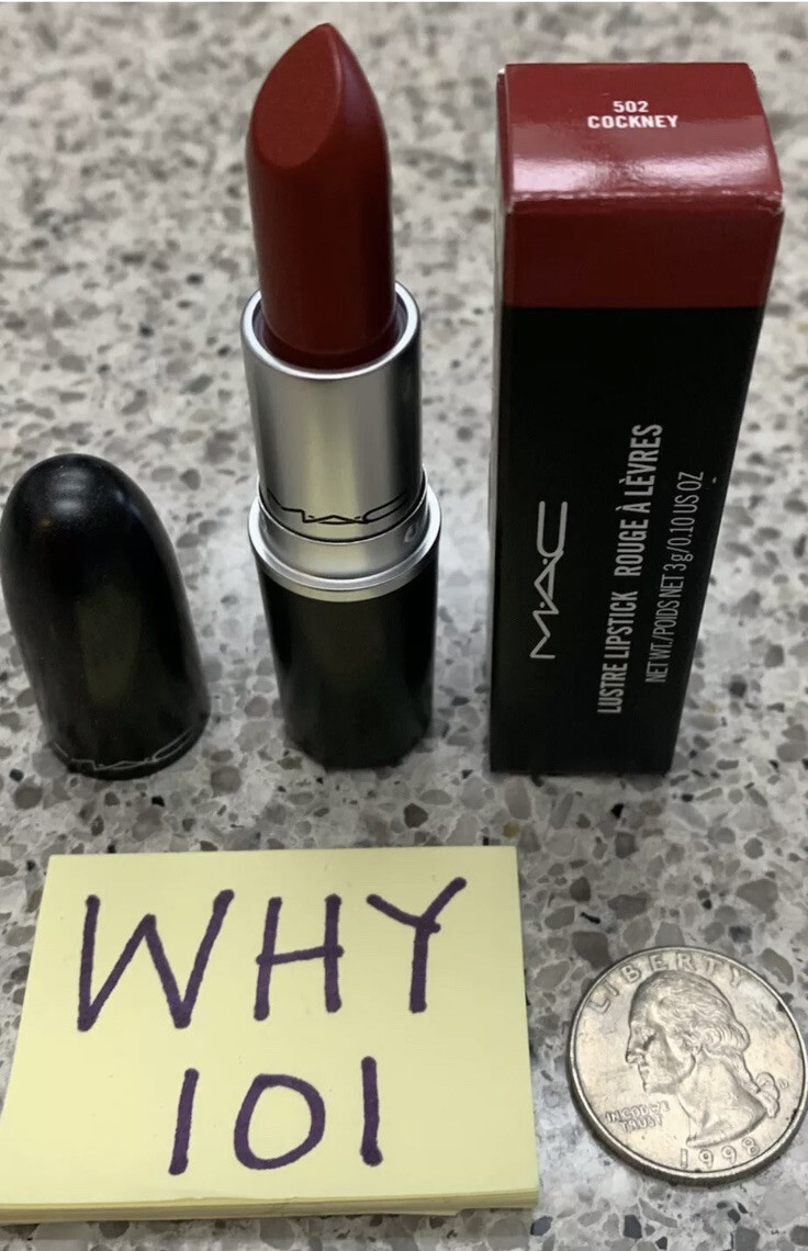 MAC Lustre Lip Care Lipstick 502 COCKNEY (Sheer Red w/ Pearl) Lustrous ...