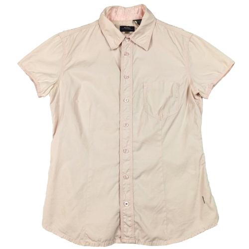 G-Star Crudo Donna Seta Cotone Camicetta M Rosa Pastello a Bottoni Core ...