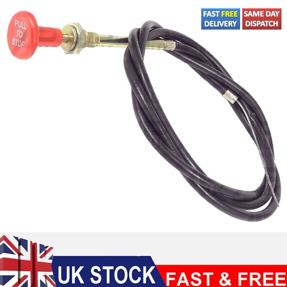 Universal Pull to stop Engine Fuel cut off cable Red 1545mm 1.5m 60" 60 ...