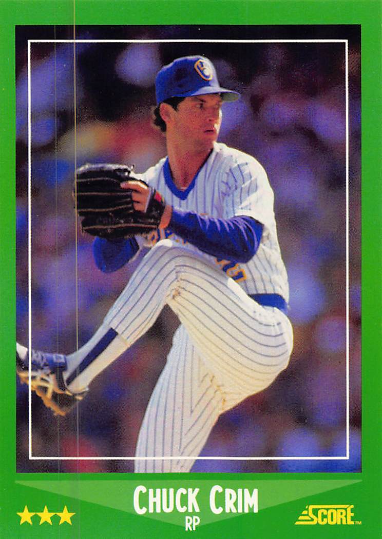 Chuck Crim 1988 Score 402 Milwaukee Brewers Rookie Baseball Card | eBay