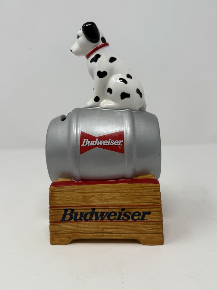 1999 BUDWEISER DALMATION BEER KEG CERAMIC COIN BANK - ANHEUSER-BUSCH ...