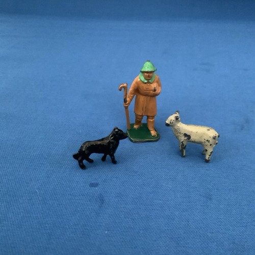 Britains Lead Figures Farmer Shepherd Carrying Lamb, Mother Sheep ...
