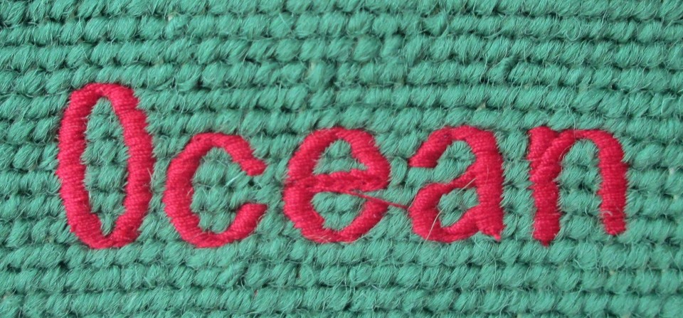 LANDS END Toy Train Wool Needlepoint Christmas Stocking Monogrammed ...