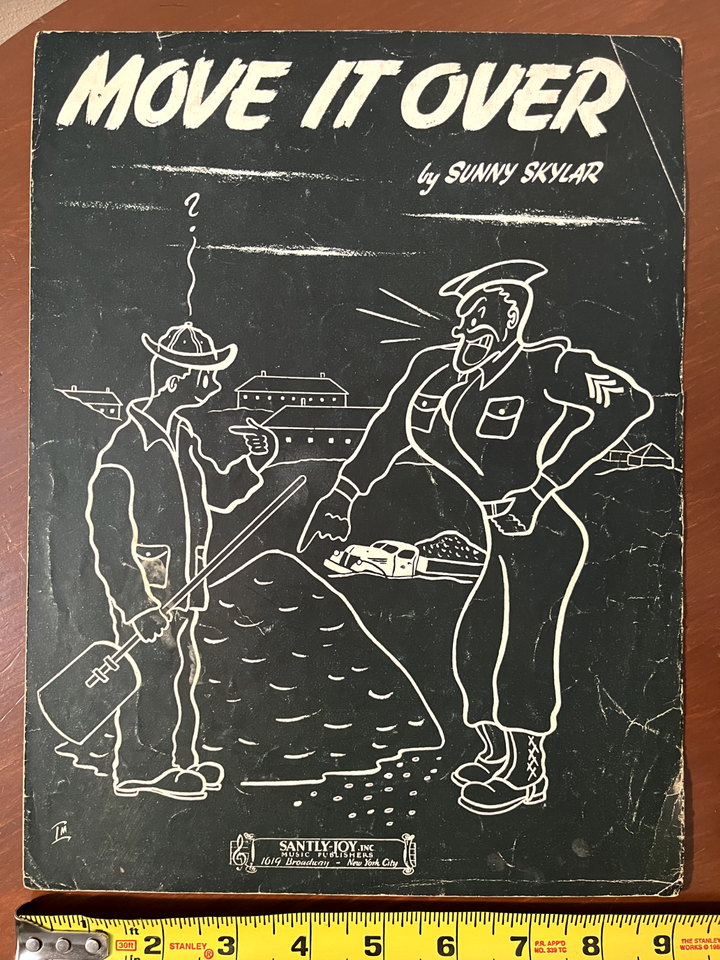 1942 WWII "Move It Over" Art Cover Sheet Music - U.S. Army - Sunny ...
