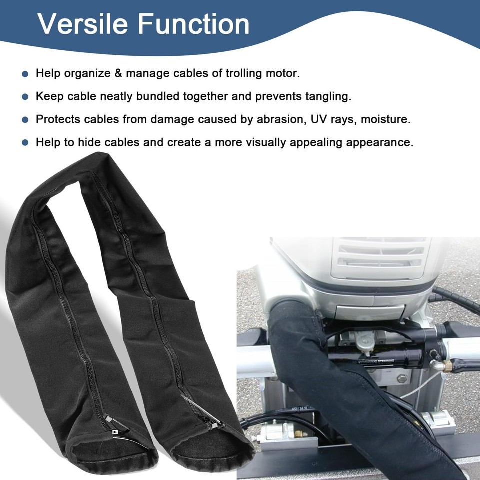 Marine ZRS-1-DP Zippered Rigging Sleeve 48" Protect Cable-Hose Outboard ...