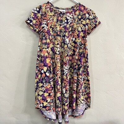 Size 10 Lularoe Short Sleeve Frozen Ana Elsa Floral Dress | eBay