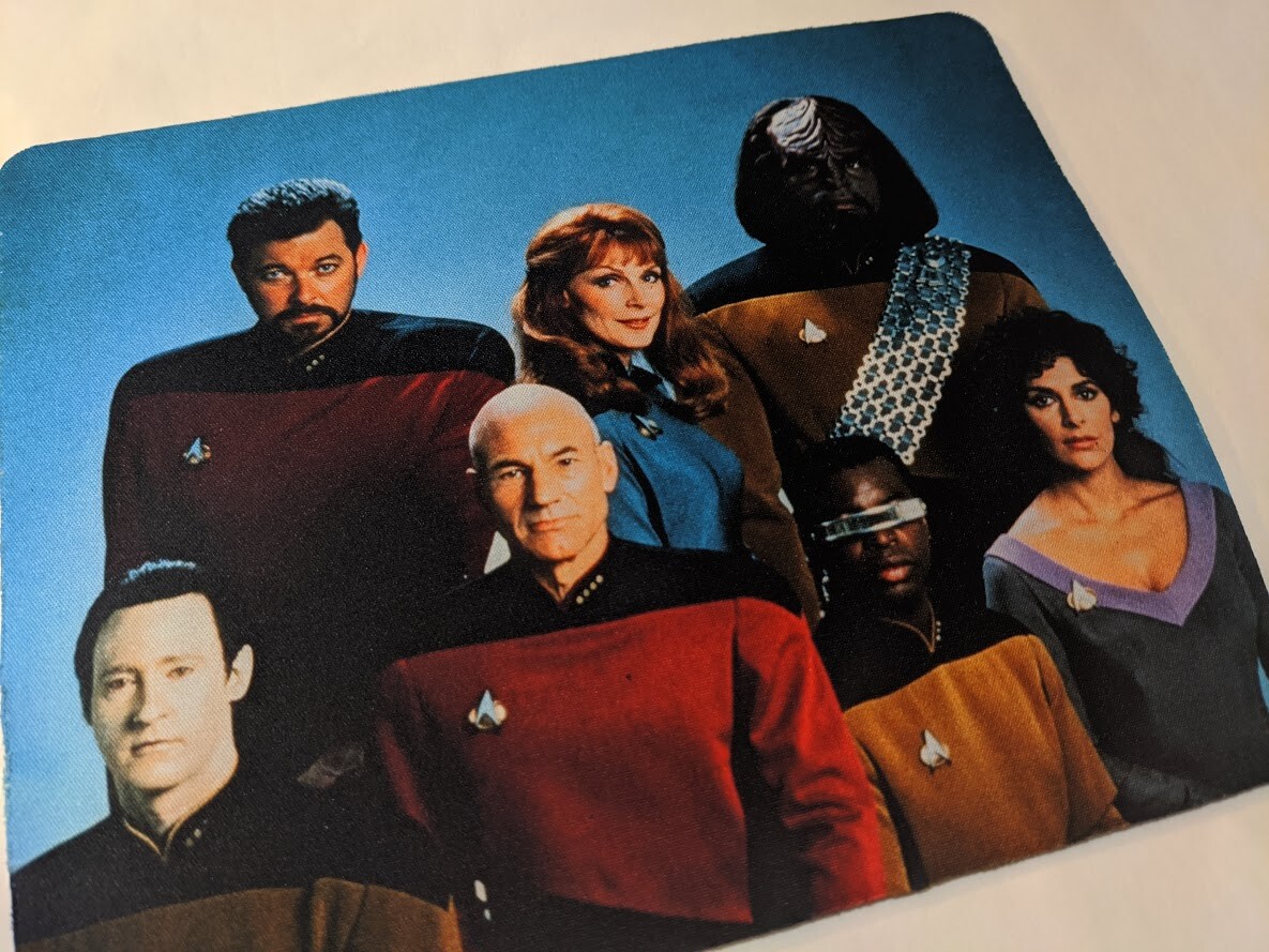 STAR TREK 1701 TNG crew Picard Riker Data COMPUTER MOUSE PAD 9 X 7 inch ...