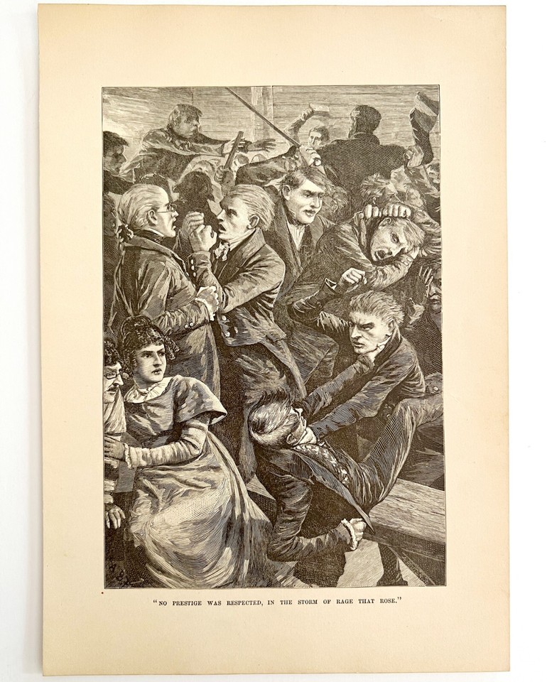 Bar Fight Military Patrons Victorian 1881 Art Print Farm Festivals ...