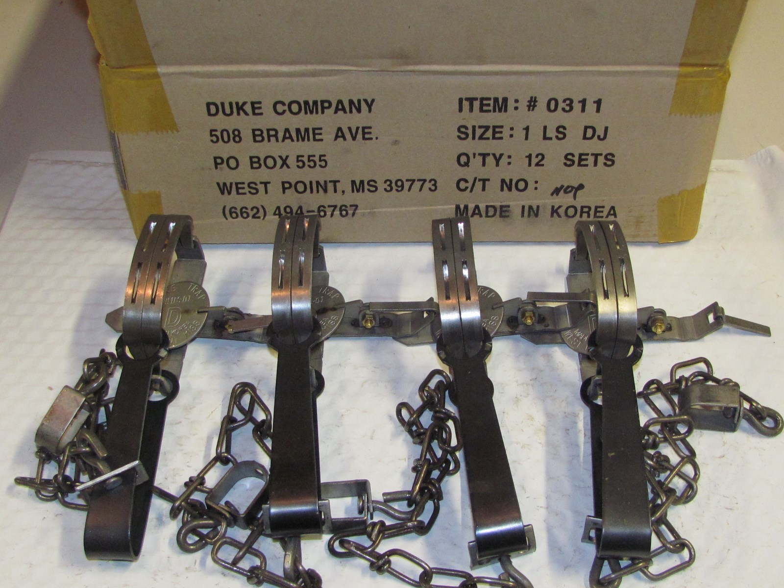 4 Duke #1 Long Spring DJ Foothold Traps Mink Muskrat Gopher Trapping ...