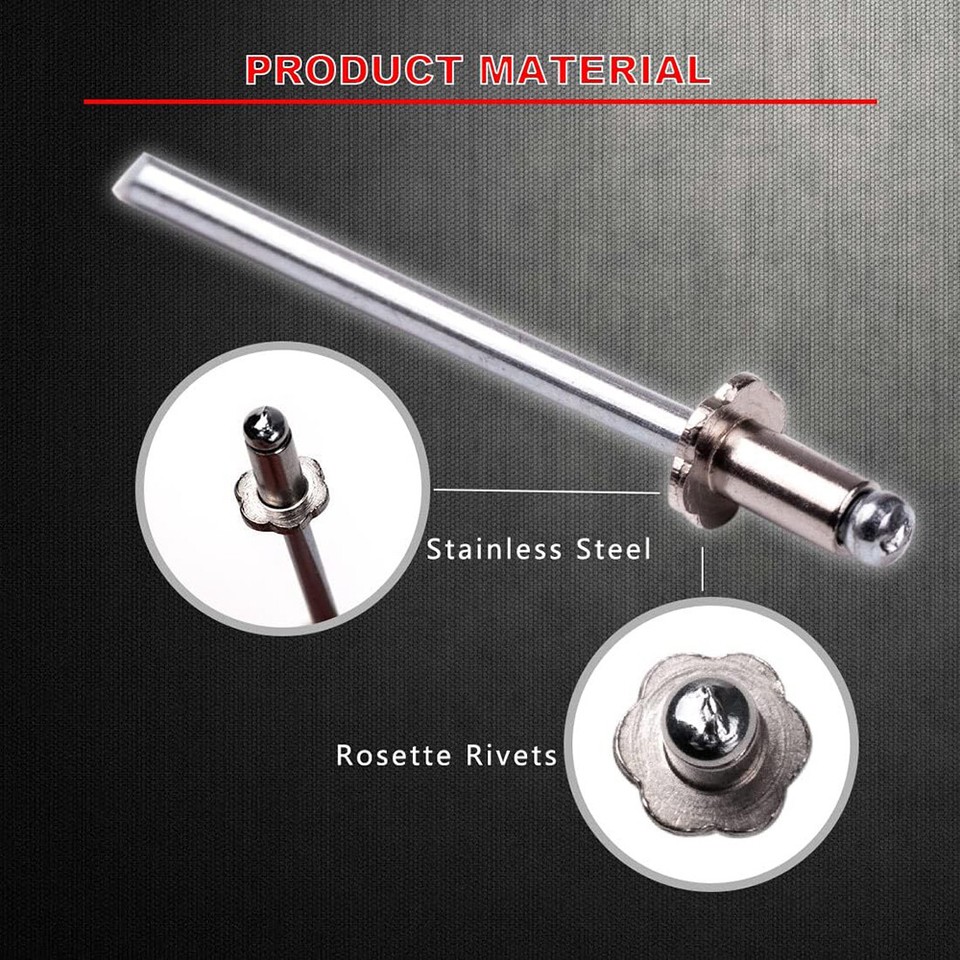 12×Nos Dash Rivets Stainless Steel W/box For GM Ford Chrysler AMC VIN ...