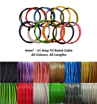 4mm² - 41 Amp Tri Rated Cable Automotive Panel Electrical Wire Loom Car ...