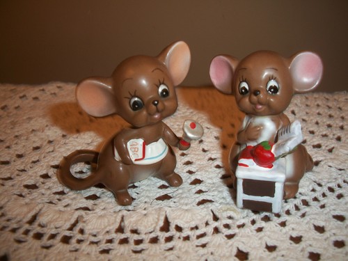Vintage JOSEF ORIGINALS Mice Student Desk & Teacher School Bell | eBay