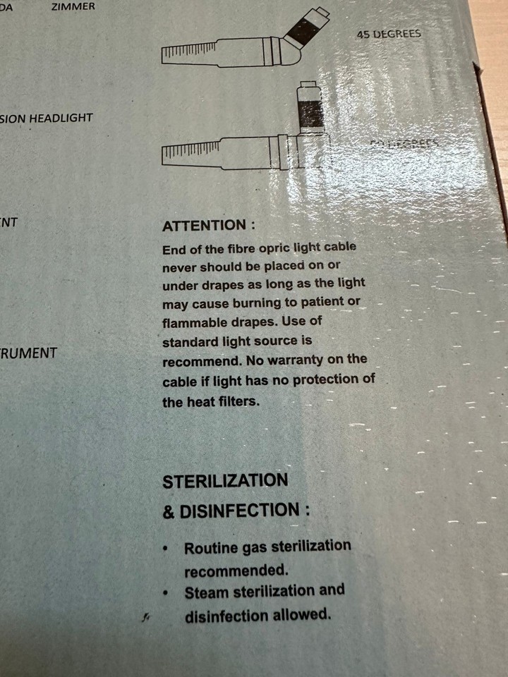 KARL STORZ Compatible 495ND Fiber Optic Light Cable For Endoscopy ...