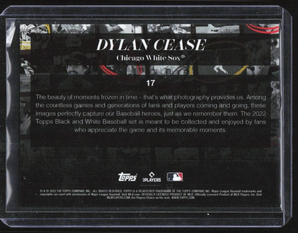 2022 Topps Black & White Dylan Cease Chicago White Sox #17 | eBay