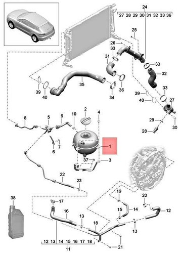 Genuine PORSCHE Macan Porsche 95B Coolant Expansion Tank 95B121407 | eBay
