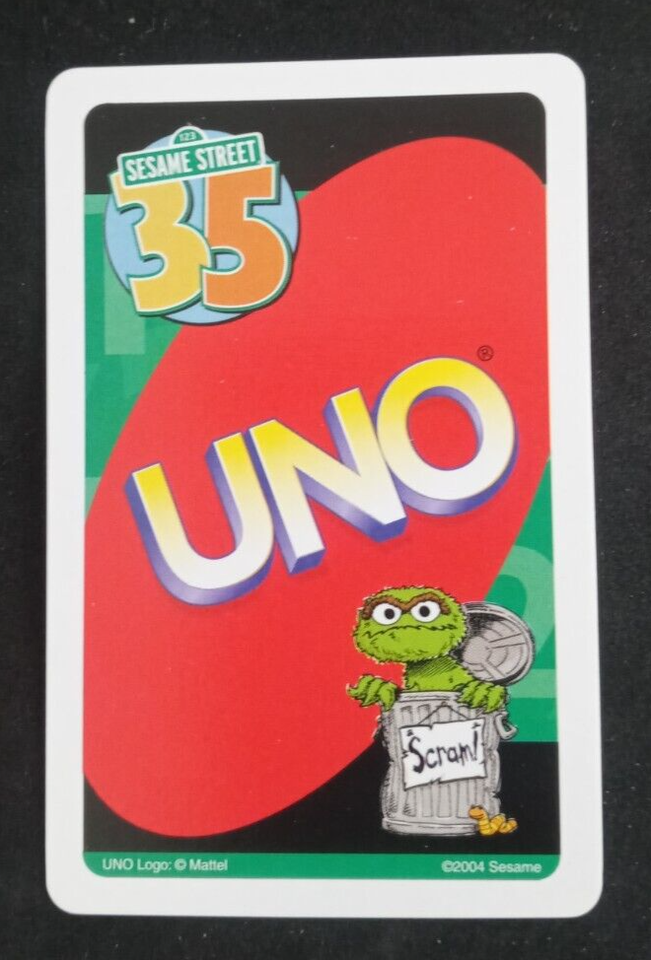 2004 UNO Sesame Street 35Th Special Edition Card Yellow Cookie Monster ...