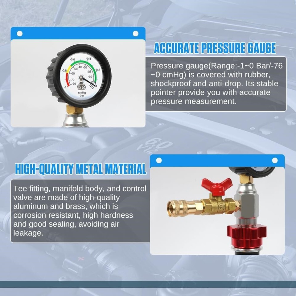 Universal Coolant Vacuum Refill Kit Radiator Coolant Filler Bleeder ...