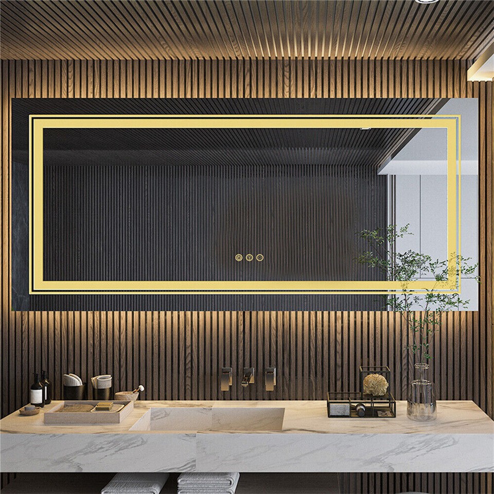 1500mm Jumbo LED Illuminated Bathroom Mirror Defog HD Vanity Mirror ...