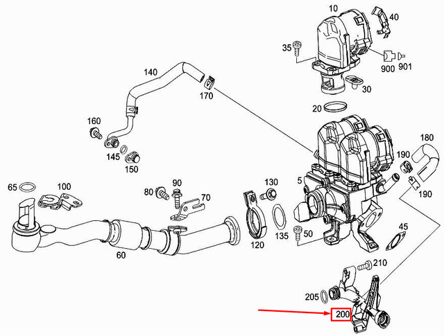 MERCEDES-BENZ CLS C218 CYLINDER HEAD FEED LINE A2762001652 GENUINE for ...