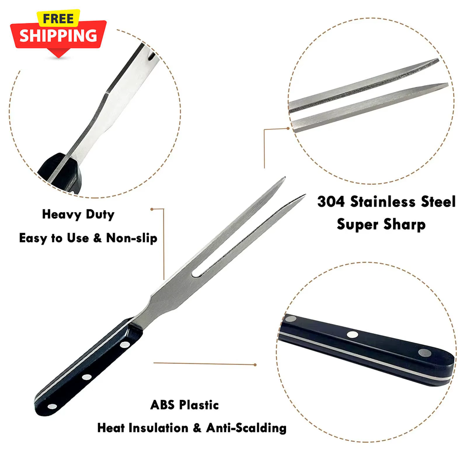 2Pcs Carving Meat Forks 10 Inch Long Stainless Steel Forks for BBQ ...