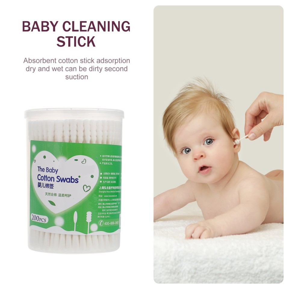 400Pcs Cotton Swabs Reusable Double Tipped for Baby Ear Makeup | eBay UK