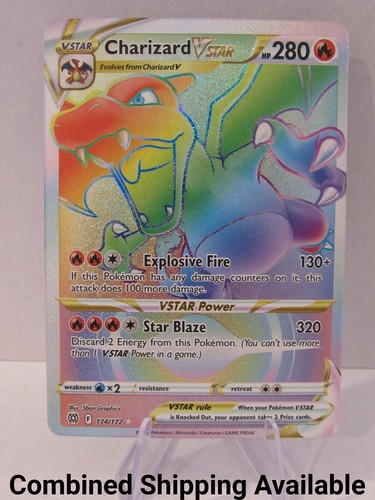 Charizard VSTAR (Secret) 174/172 SWSH09: Brilliant Stars NM Rainbow Full Ar 4151 | eBay