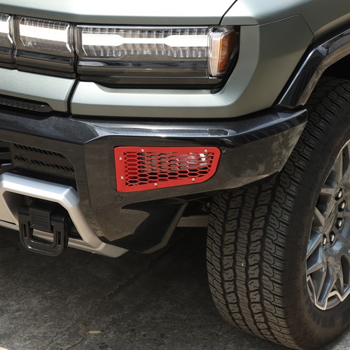 Fits 2022-2026 Hummer EV Front Bumper End Fog Light Cover Grille Red ...