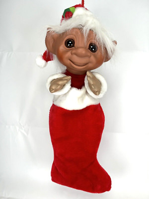 Large Vintage Troll Big Head 28" by SMITHY Troll Doll Christmas Elf ...